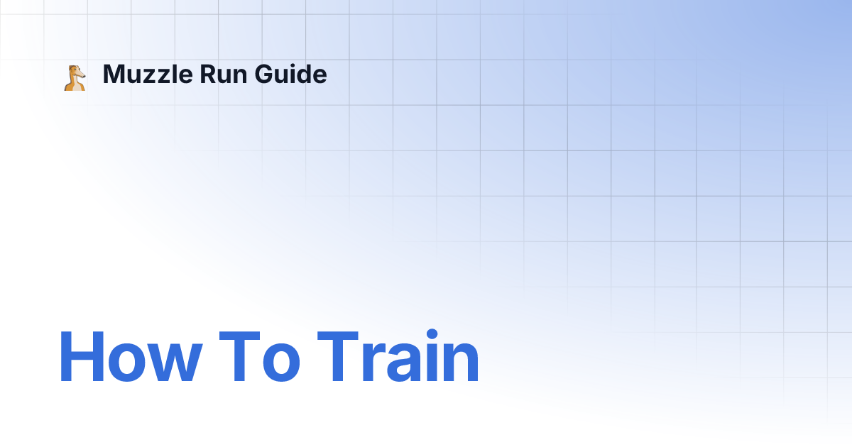 How To Train | Muzzle Run Guide